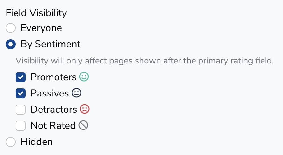 Can I conditionally show form fields based on how someone rated me?
